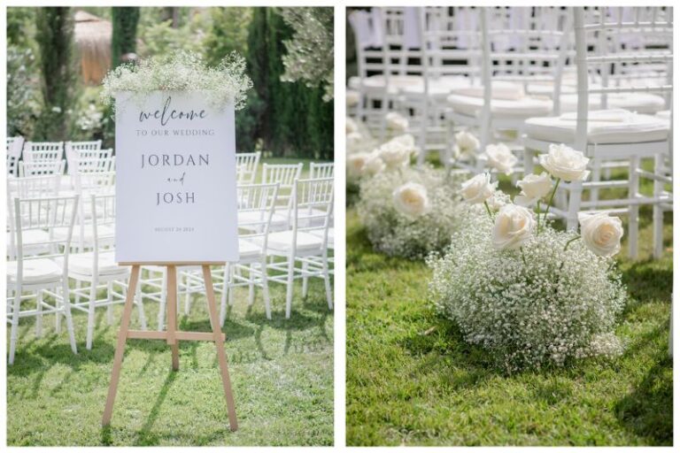 Elegant black and white wedding at Finca Monasterio